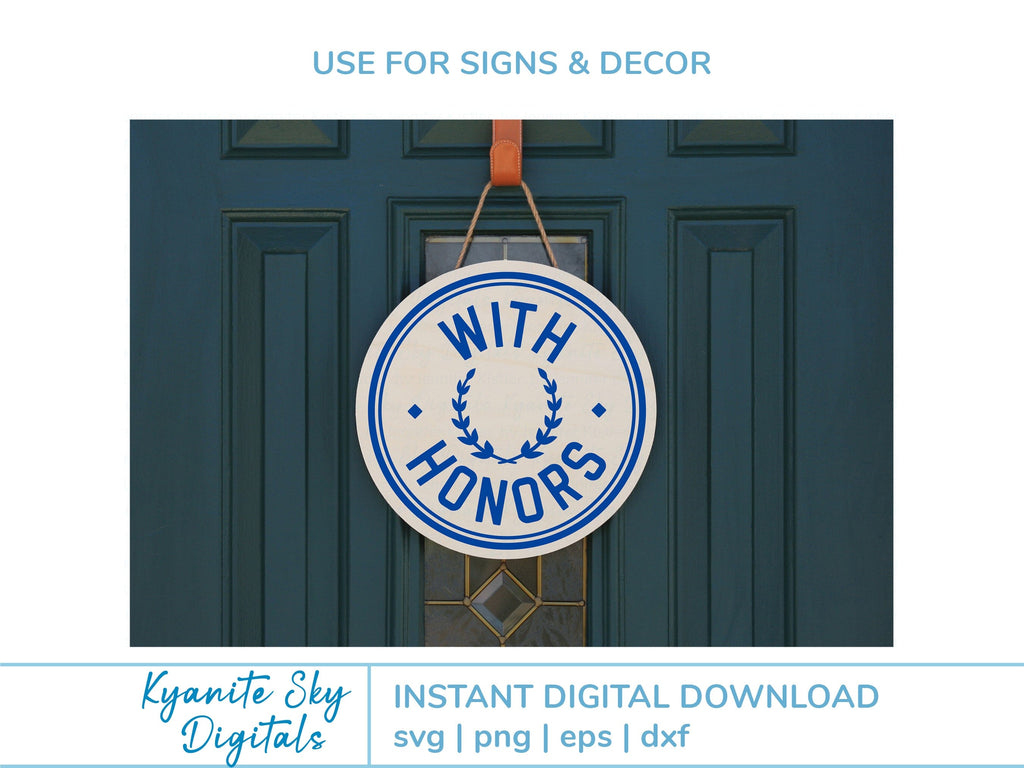 With Honors Grad SVG Bundle round seal circle frame graduation clipart ...