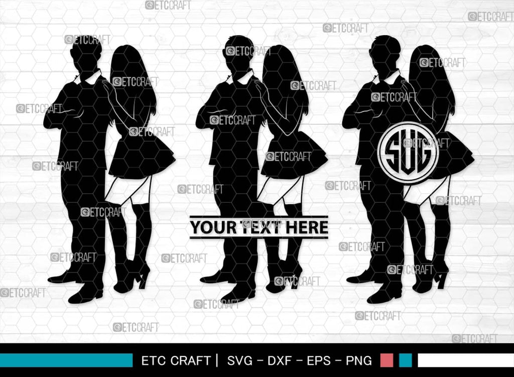 Women And Men Monogram, Women And Men Silhouette, People SVG, Women Svg ...