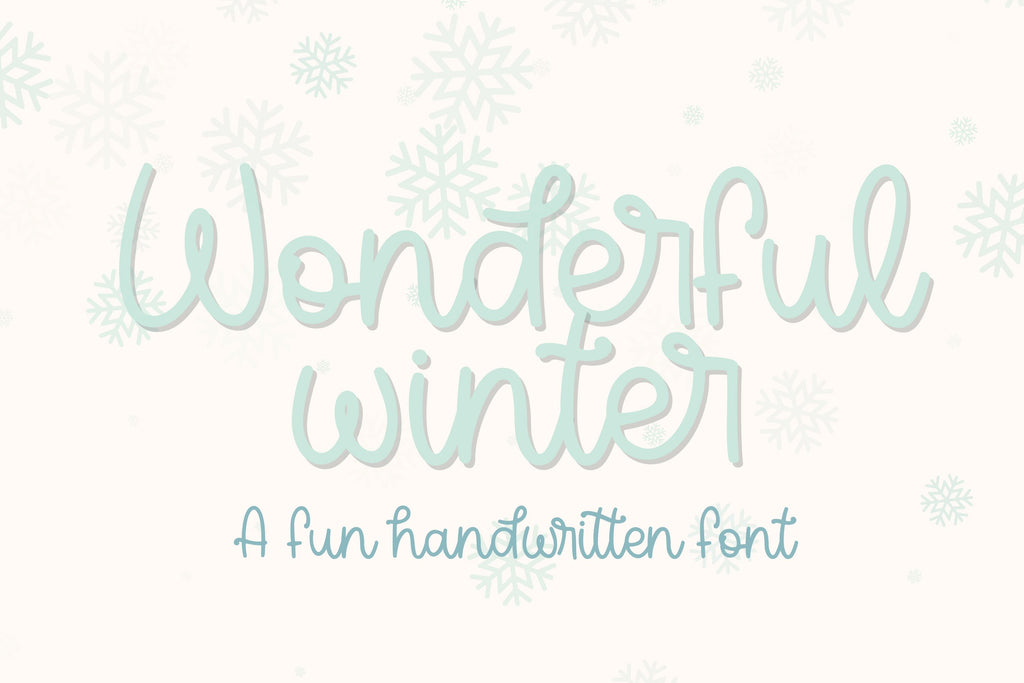 Wonderful Winter, Cute Handwritten Font, Cursive Holiday handwriting ...
