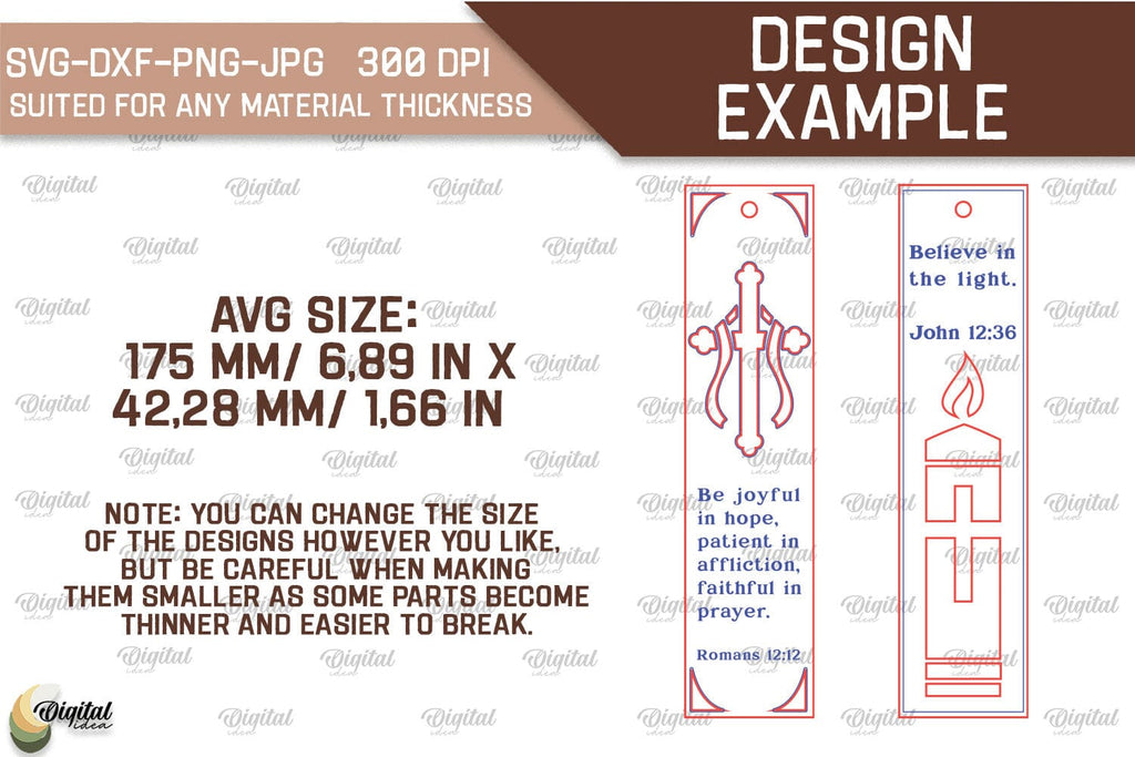 Wood Laser Cut Religious Bookmark. Bible Bookmark SVG - So Fontsy