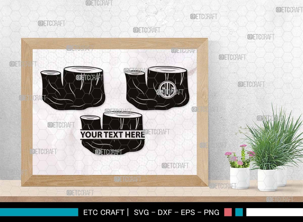 Wood Log Monogram, Wood Log Silhouette, Wood Log SVG, Wood Svg, Tree L ...