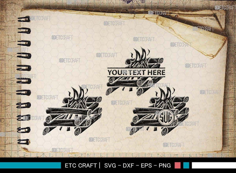 Wood Log Monogram, Wood Log Silhouette, Wood Log SVG, Wood Svg, Tree L - So Fontsy