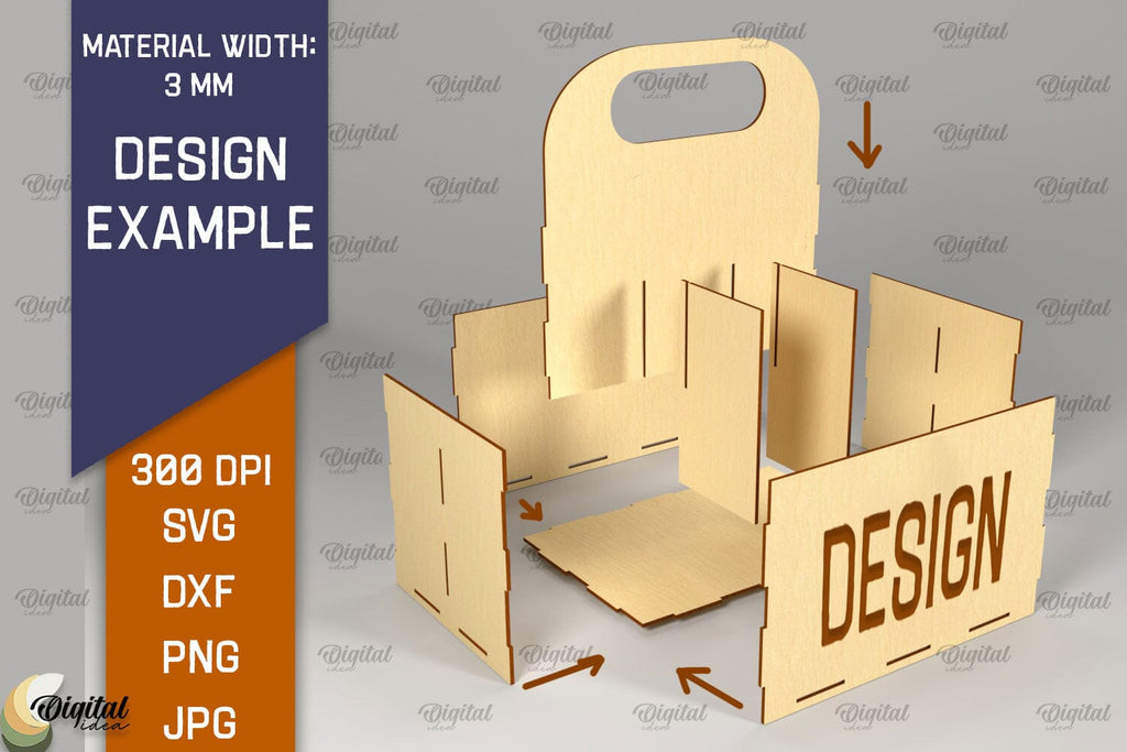 Wooden Beer And Treats Holder Laser Cut. Bottle Box SVG - So Fontsy