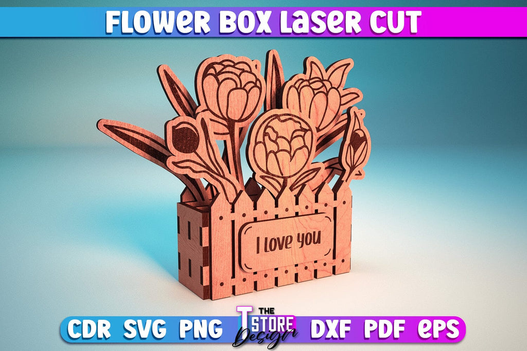 Wooden Bouquet Design | Flower Box Laser Cut Design | Gift Laser Cut ...