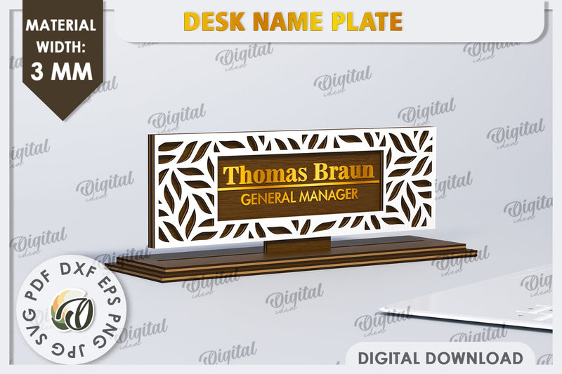 Wooden Desk Name Plates LaserCut Bundle. Personalized SVG - So Fontsy