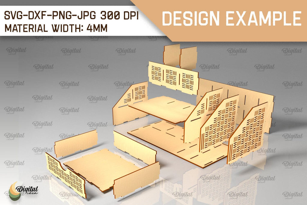 Wooden Desk Organizer Laser Cut. Storage Box SVG - So Fontsy