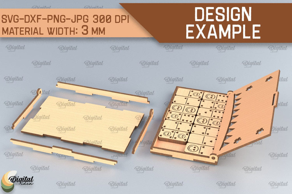 Wooden Domino Boxes Laser Cut Bundle. Domino Set With Gift Boxes SVG ...