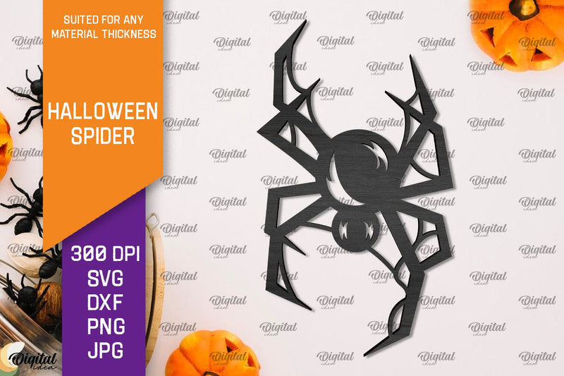 Wooden Halloween Spiders Laser Cut Bundle. Spooky Spider SVG - So Fontsy