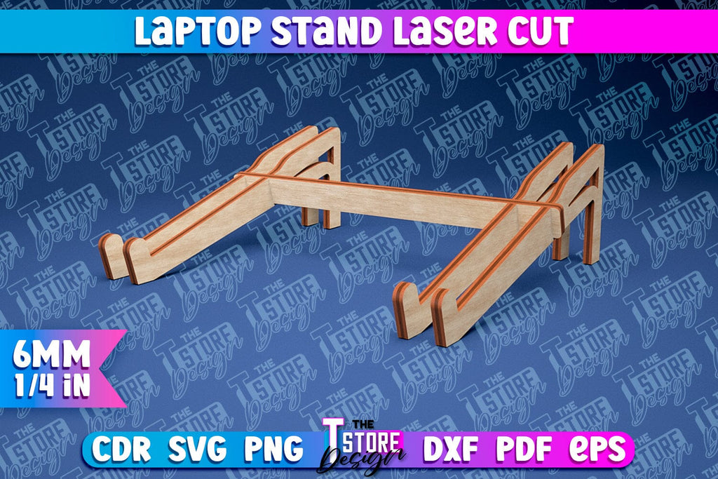 Wooden Laptop Stand Laser Cut | Computer Holder Stand SVG | CNC Files ...