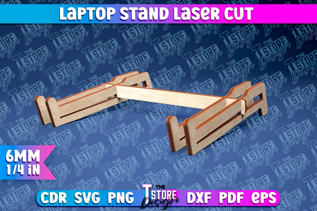 Wooden Laptop Stand Laser Cut | Computer Holder Stand SVG | CNC Files ...