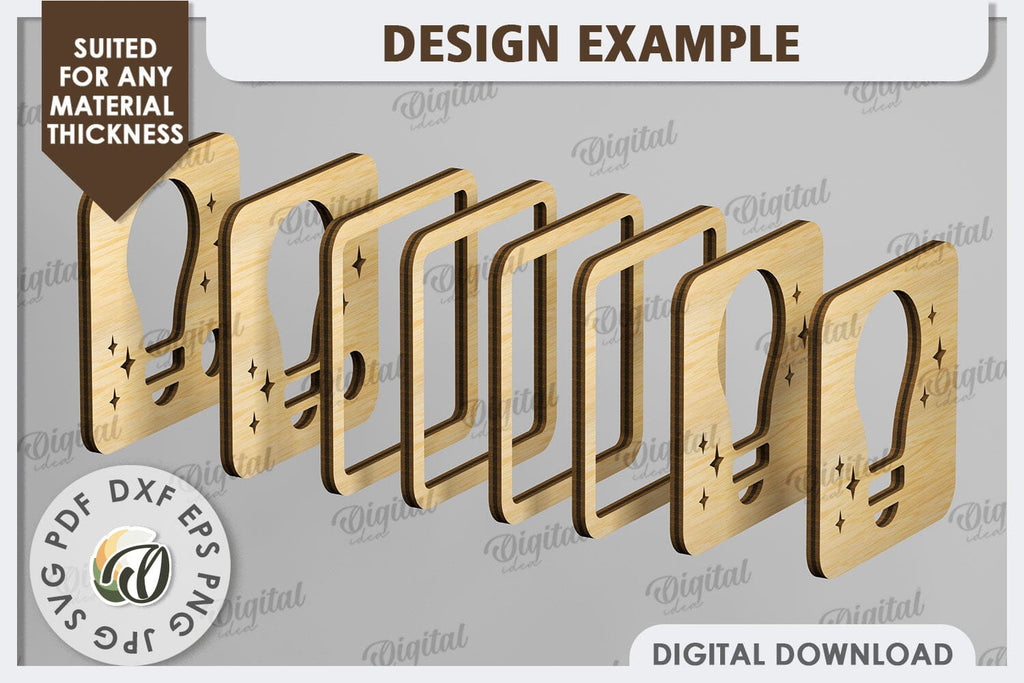 Wooden Led Table Lamp Laser Cut. Led Nightlight SVG Design - So Fontsy