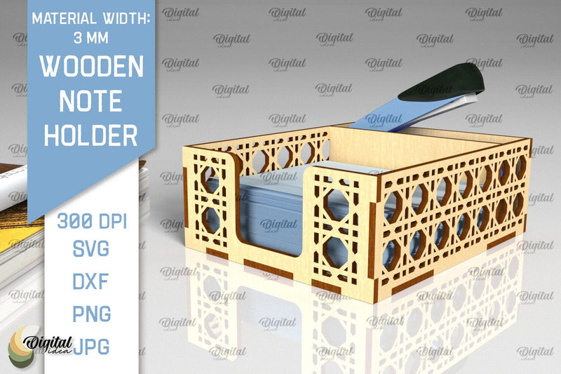 Wooden Note Holder Laser Cut. Paper Note Holder SVG - So Fontsy