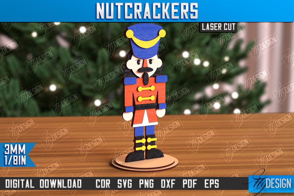 Wooden Nutcrackers Laser Cut Bundle, Christmas Decor SVG, Decorative ...