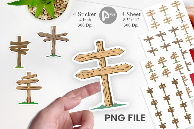 Wooden Sign Sticker - So Fontsy
