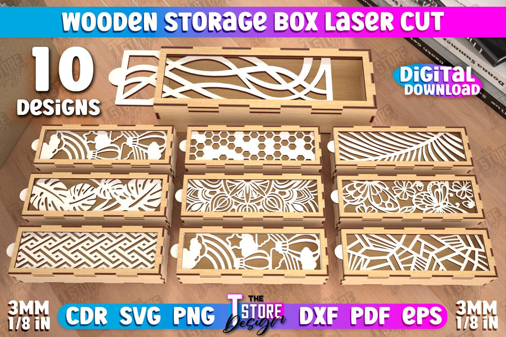 Wooden Storage Boxes Bundle | Jewelry Box | Gift Box | Organizer | CNC ...