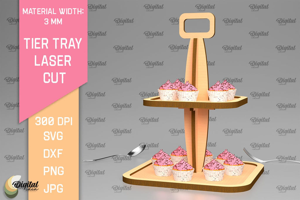Wooden Tier Trays Laser Cut Bundle. Kitchen Home Decor SVG - So Fontsy