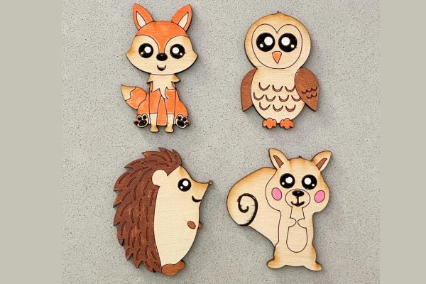Woodland Creature Layered Tag Laser SVG File - So Fontsy