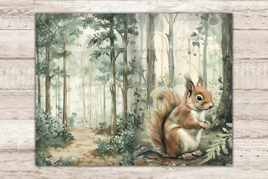 Woodland Junk Journal Page | Forest Animals Printable - So Fontsy