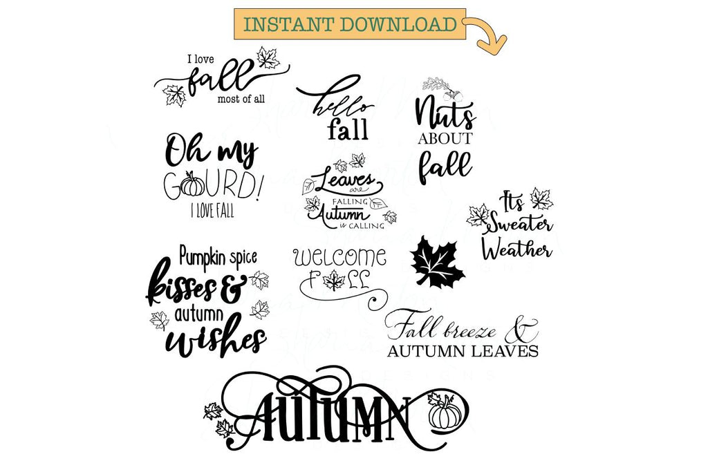 Word Art Bundle- Fall Word Art Bundle - So Fontsy