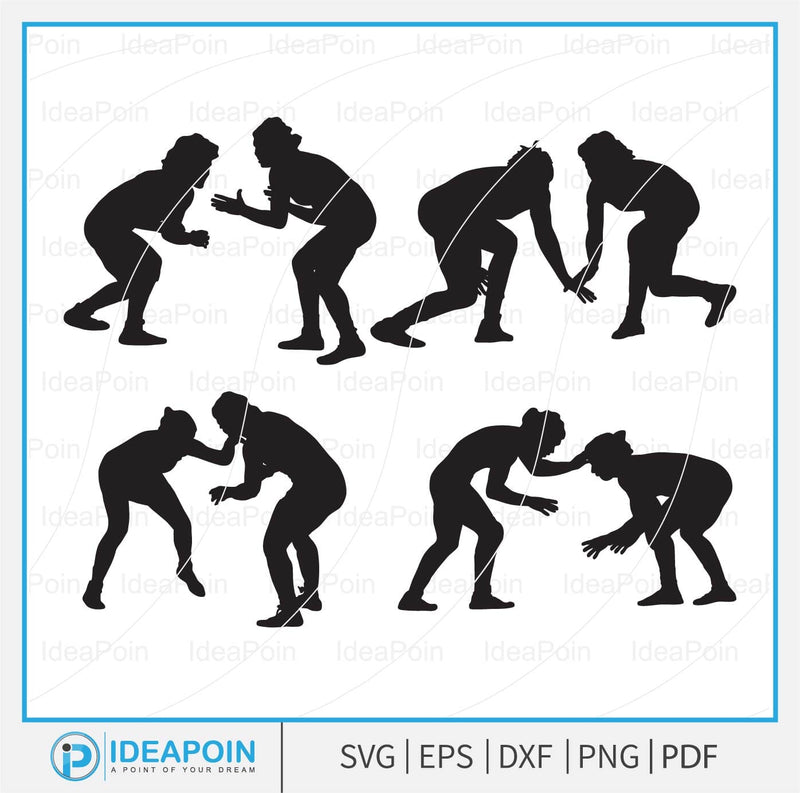 Wrestling monogram svg, Female Wrestling Silhouette SVG, Wrestling ...