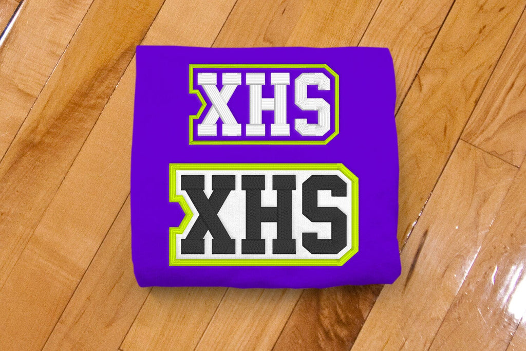 XHS High School Initials Embroidery - So Fontsy