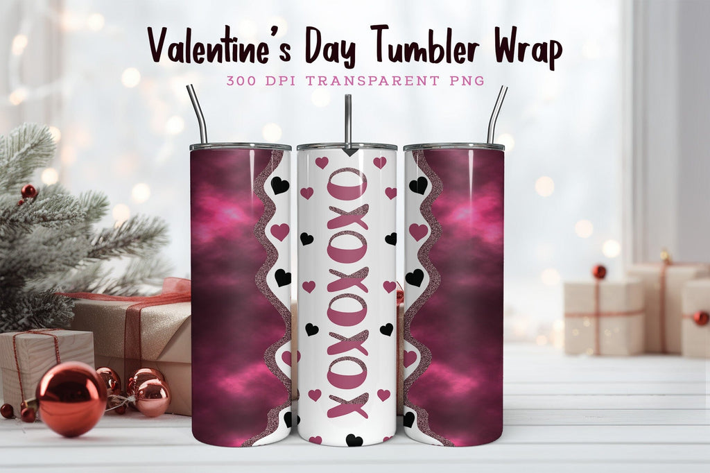 Xoxoxoxo Valentines Day Tumbler Wrap PNG - So Fontsy