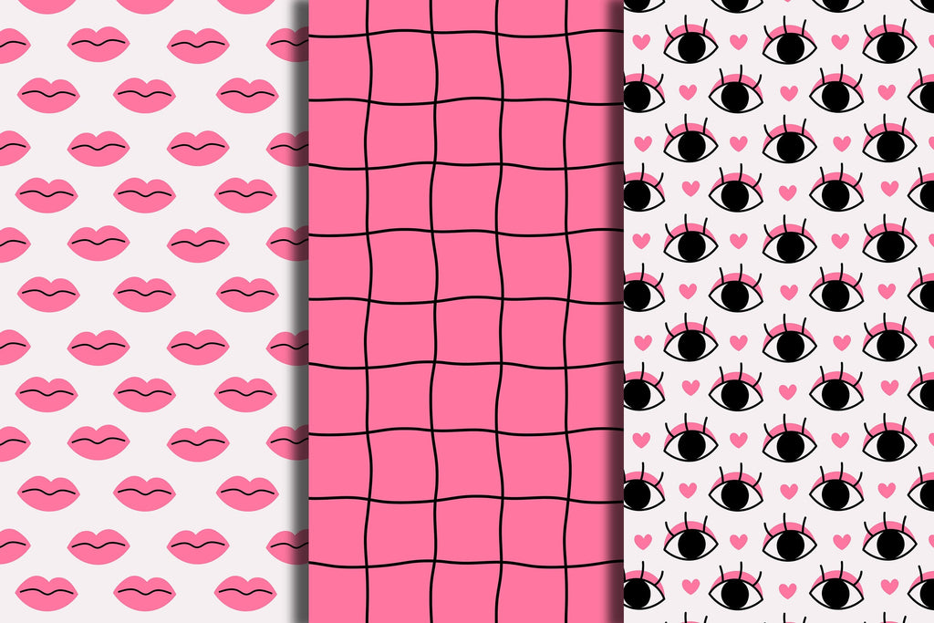 Y2K Pink Seamless Patterns - So Fontsy