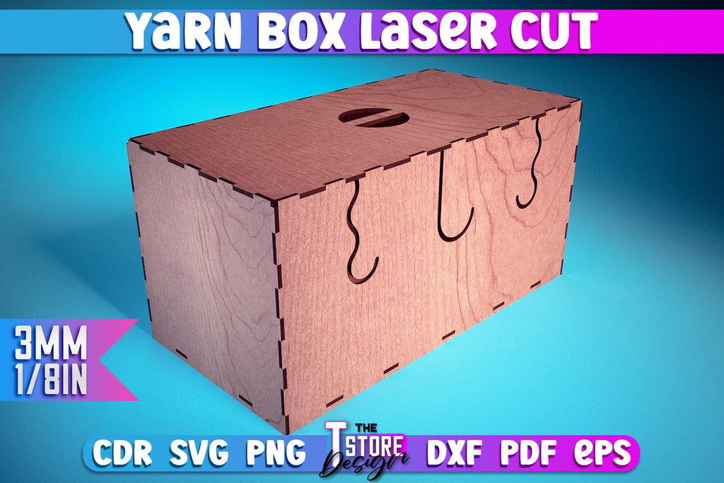 Yarn Box Laser Cut | Yarn Box Laser Cut Design | CNC Files - So Fontsy