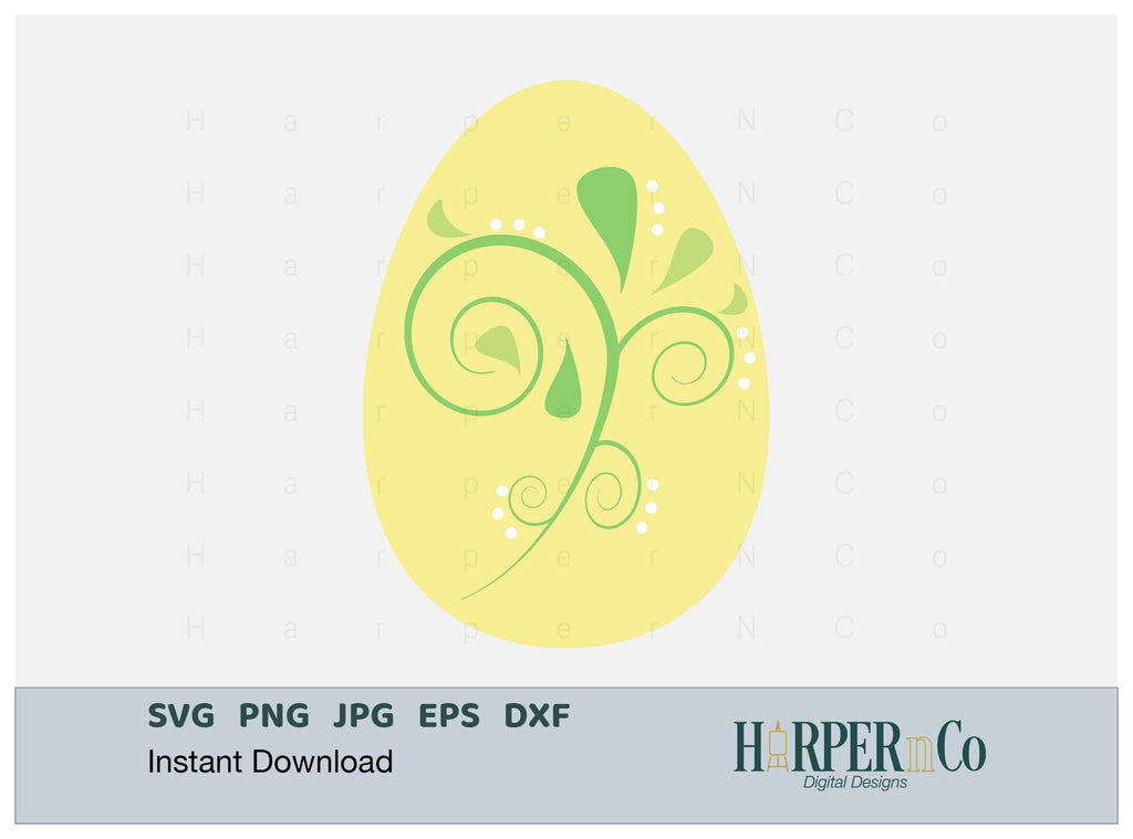 Yellow Easter Egg SVG PNG Cut EPS File - So Fontsy