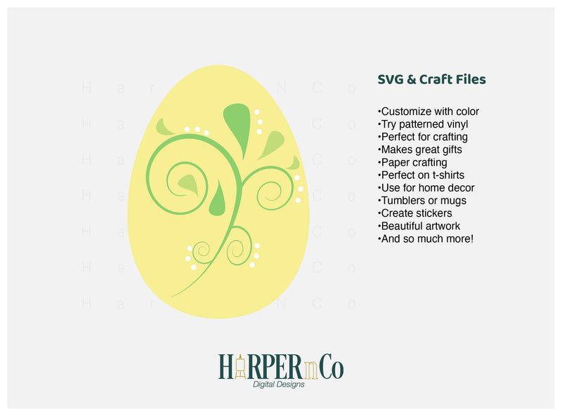 Yellow Easter Egg SVG PNG Cut EPS File - So Fontsy