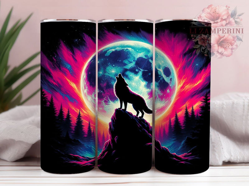 Yellowstone Wolf 20oz Tumbler Wrap, Wildlife Nature Mug, Majestic Wolf ...