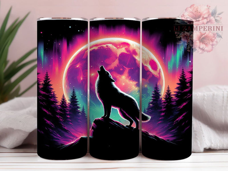 Yellowstone Wolf 20oz Tumbler Wrap, Wildlife Nature Mug, Majestic Wolf ...