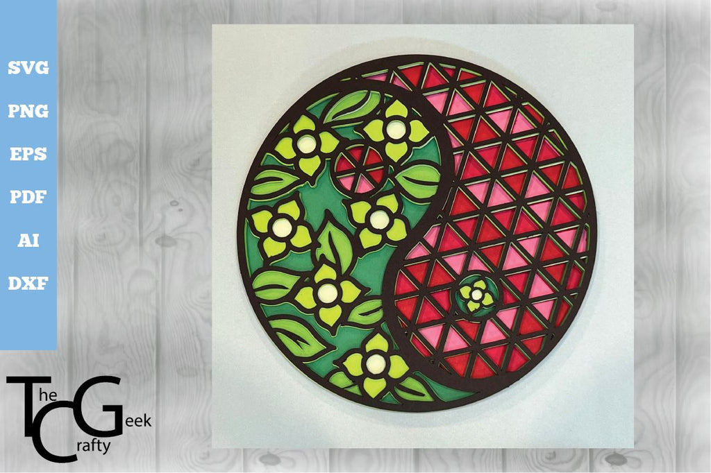 Yin Yang Shadow Box and 3D Layered SVG - So Fontsy