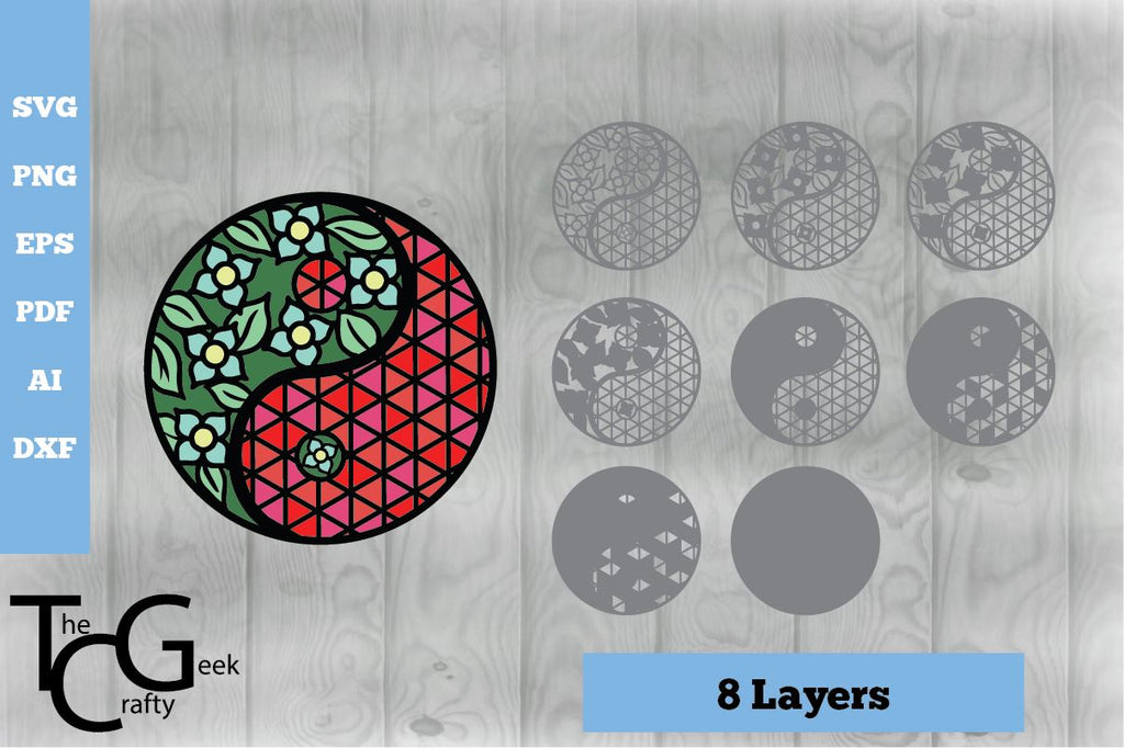 Yin Yang Shadow Box and 3D Layered SVG - So Fontsy