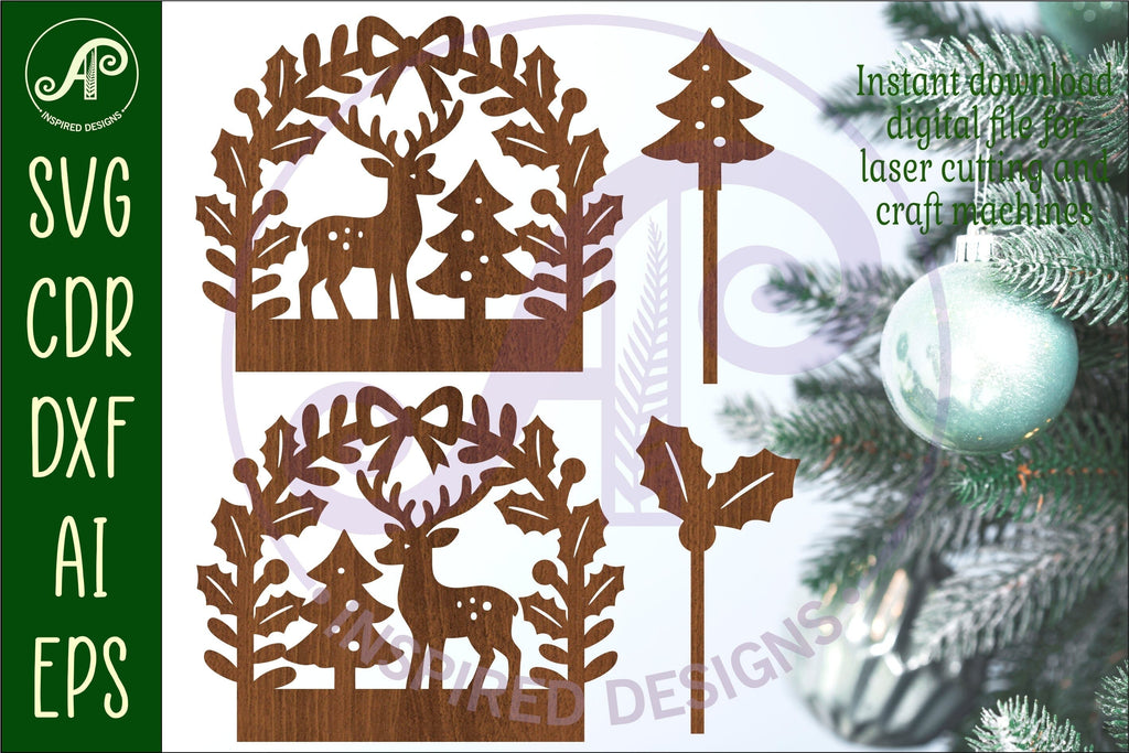 Yule log ends and toppers Christmas desert laser cut design - So Fontsy