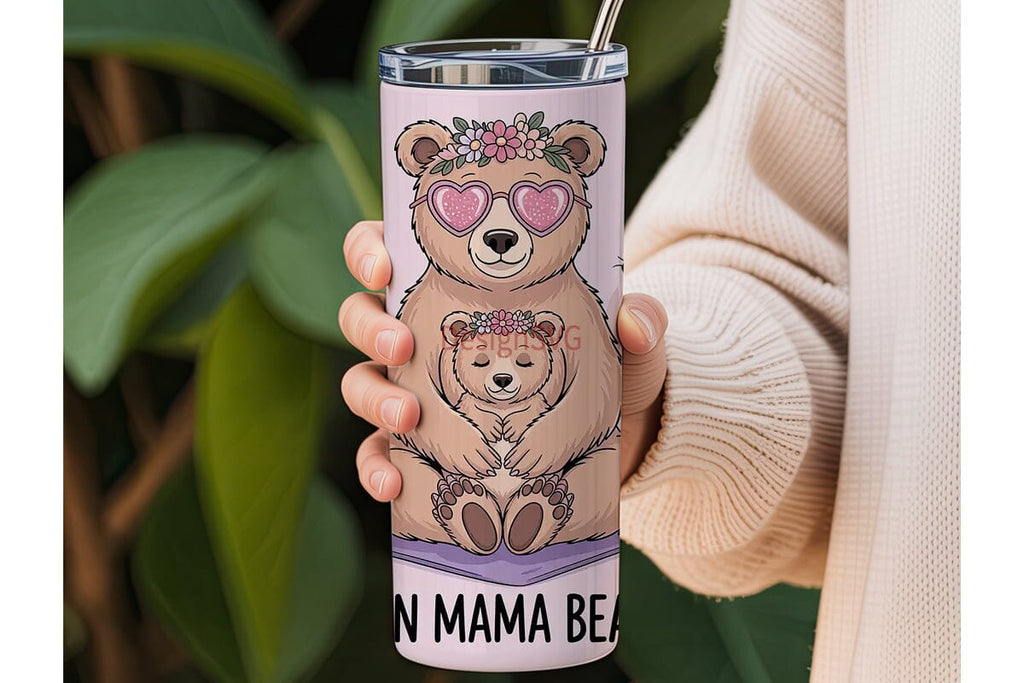Zen Mama Bear 20oz Tumbler Wrap - So Fontsy