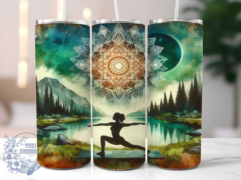 Zen Yoga Meditation Tumbler Wrap, Meditation Tumbler Design, Zen Yoga ...