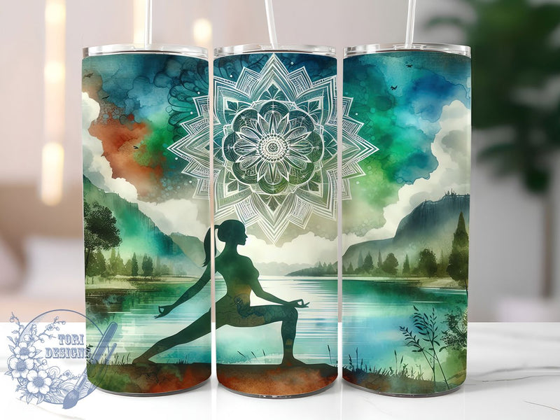 Zen Yoga Meditation Tumbler Wrap, Meditation Tumbler Design, Zen Yoga ...