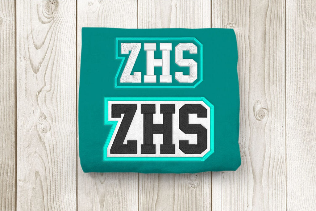 ZHS High School Initials Embroidery - So Fontsy