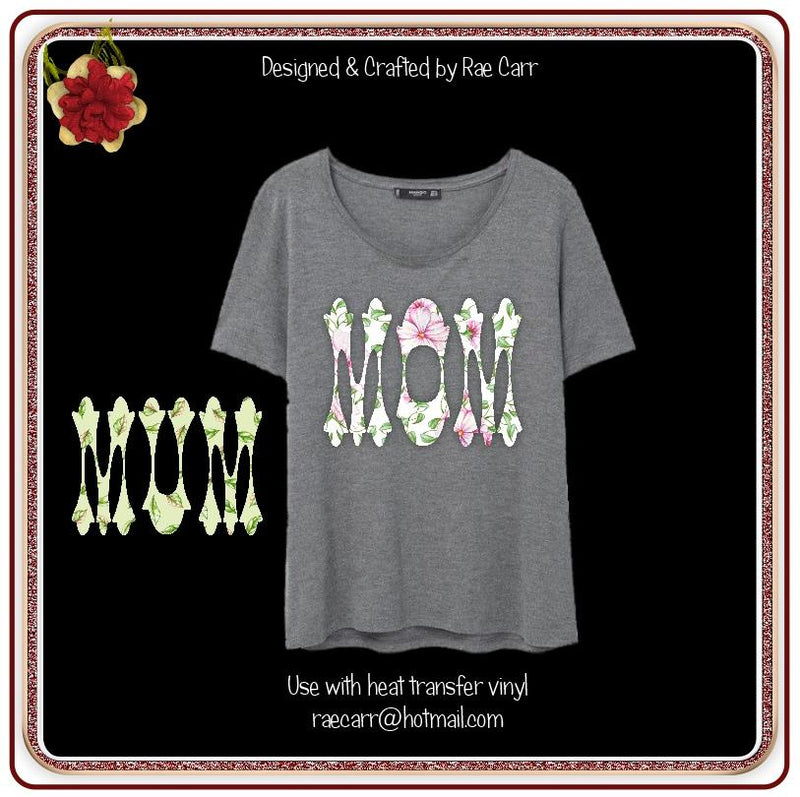 049 Mom or Mum Card or Vinyl - So Fontsy