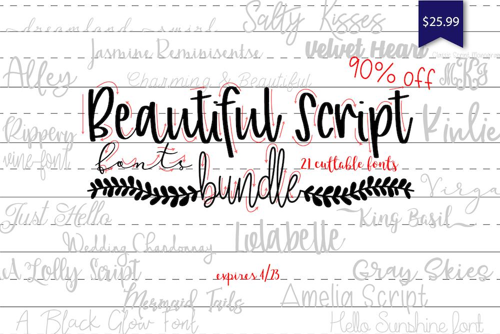 1 Day Only: Beautiful Script Fonts Bundle - So Fontsy