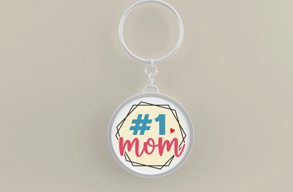 #1 Mom, Round Key ring SVG - So Fontsy