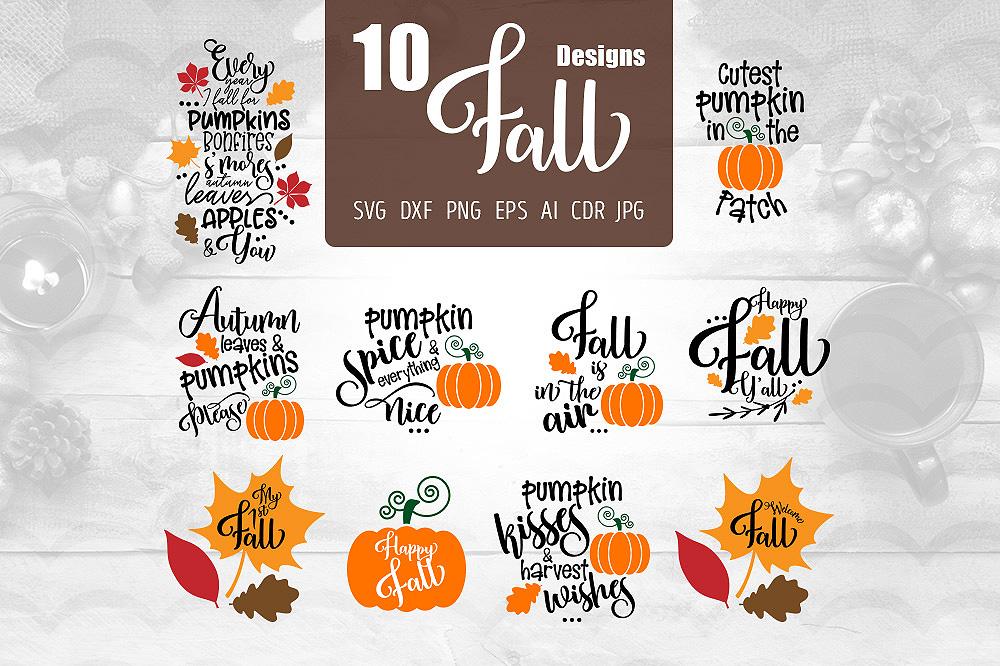 10 Fall Designs SVG - So Fontsy