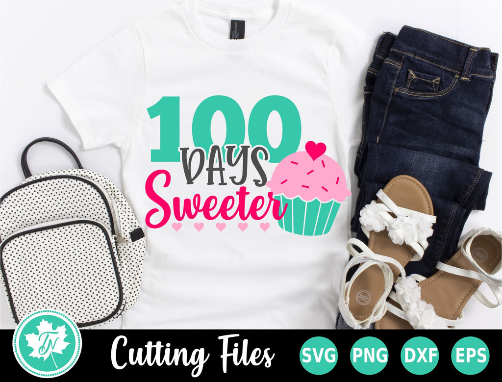 100 Days of School SVG | 100 Days Sweeter - So Fontsy