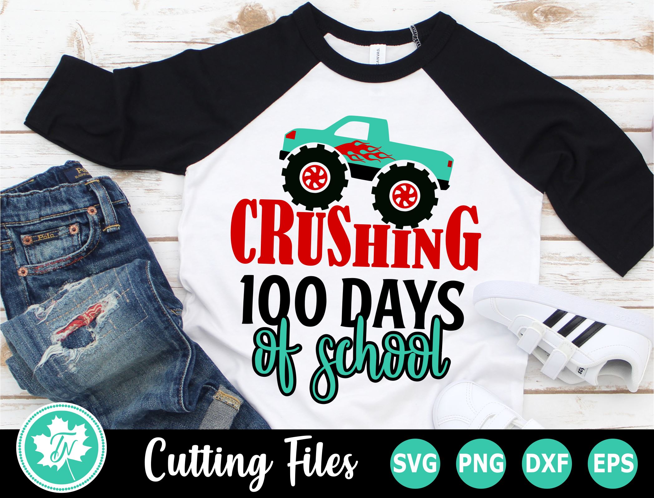 100 Days of School SVG | 100th Day SVG | Monster Truck SVG - So Fontsy