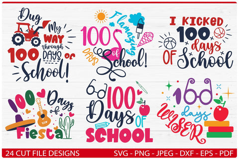 100 Days of School SVG Bundle For Teachers and Students - So Fontsy
