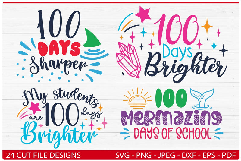 100 Days of School SVG Bundle For Teachers and Students - So Fontsy