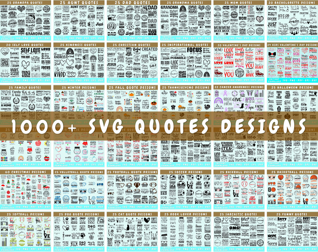 1000+ SVG Quotes Bundle, Big Quotes SVG Bundle, SVG Sayings, SVG ...