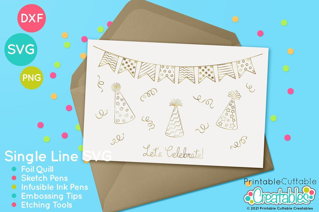 107 Birthday Single Line SVG Designs Sketch Bundle - So Fontsy