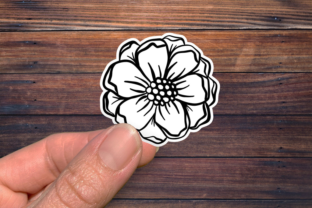 12 Flower Print & Cut Stickers | Hand Drawn Floral Sticker Designs ...